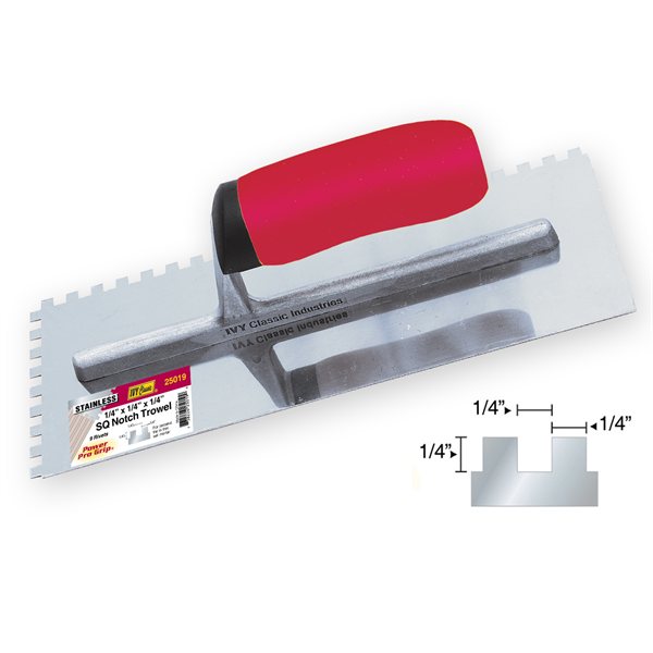 Ivy 1/4/x1/4 Square Notch Trowel - Terra Tile and Marble